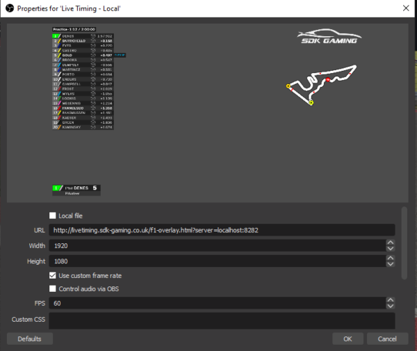 iRacing Live Streamer - User Manual - SDK Gaming