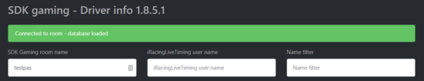 Driver Info Web App - SDK Gaming